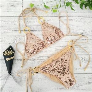 Boutique | Swim | Newgold Sequin Bikini | Poshmark
